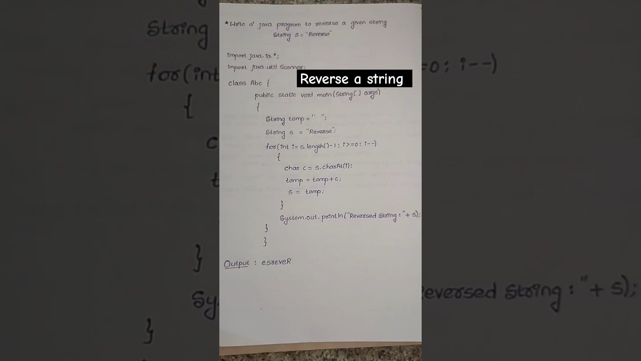 java program to reverse a given string #java#program#Reverse#string#interview