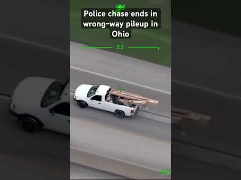 Police chase ends in wrong-way pileup in Ohio #chase #ohio #caughtoncamera