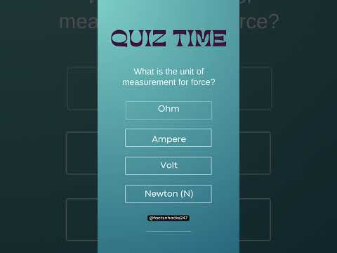 What is the unit of measurement for force | Facts | Hacks | Quiz | Science