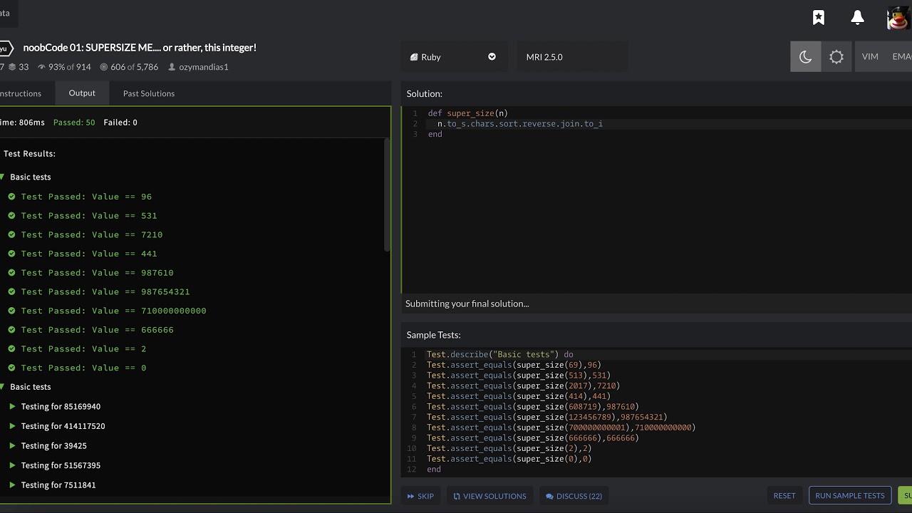 How to get a Code Wars solution link