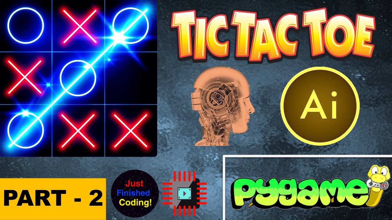 Tic Tac Toe AI! - Part 2 | Python Pygame Tutorial | Just Finished Coding!