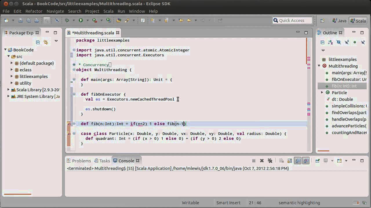 The java.util.concurrent Package (Executors using Scala)