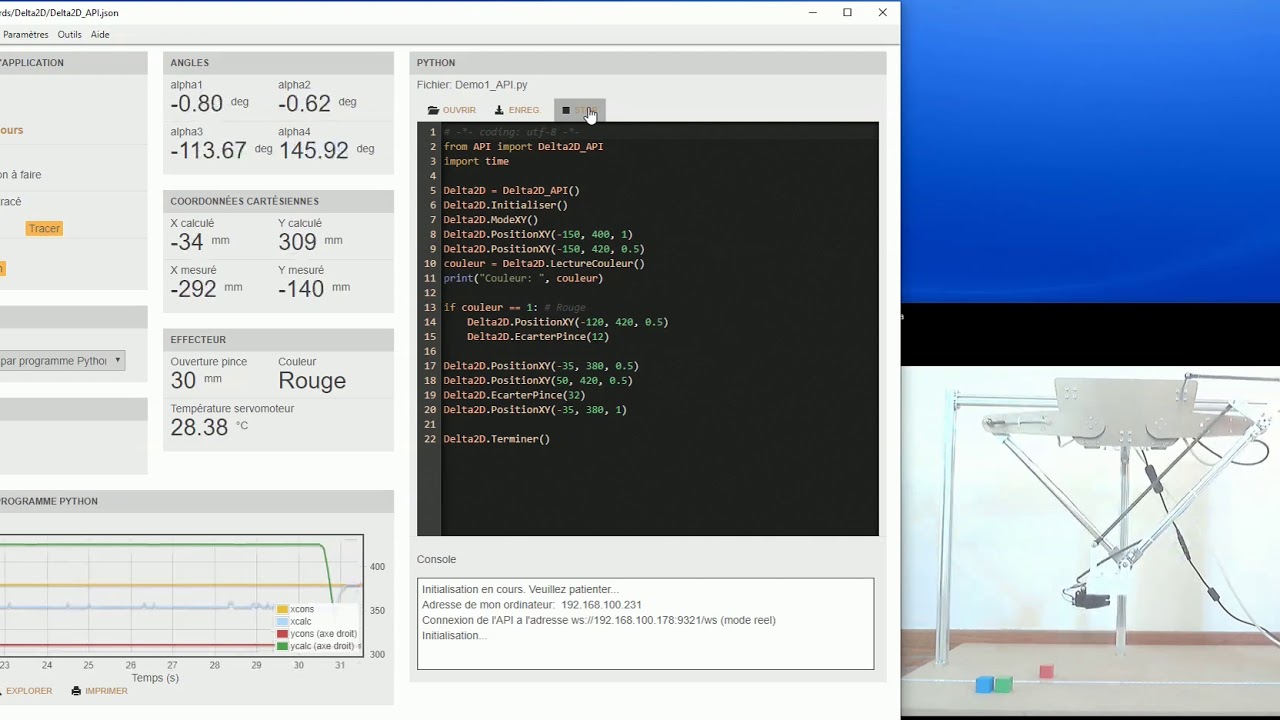 Programmation Python du robot Delta2D