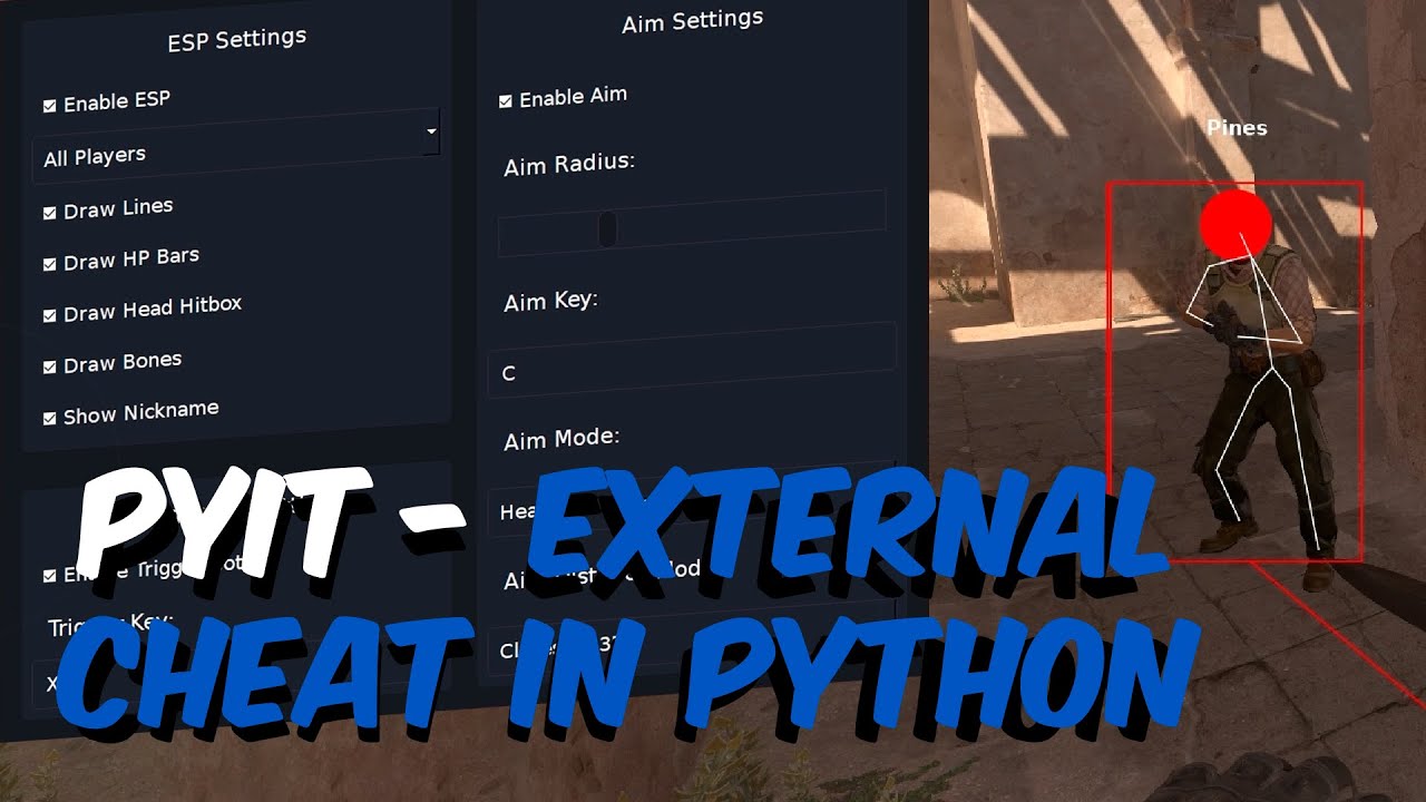 PyIt - external cheat cs2 in python. No write to memory!
