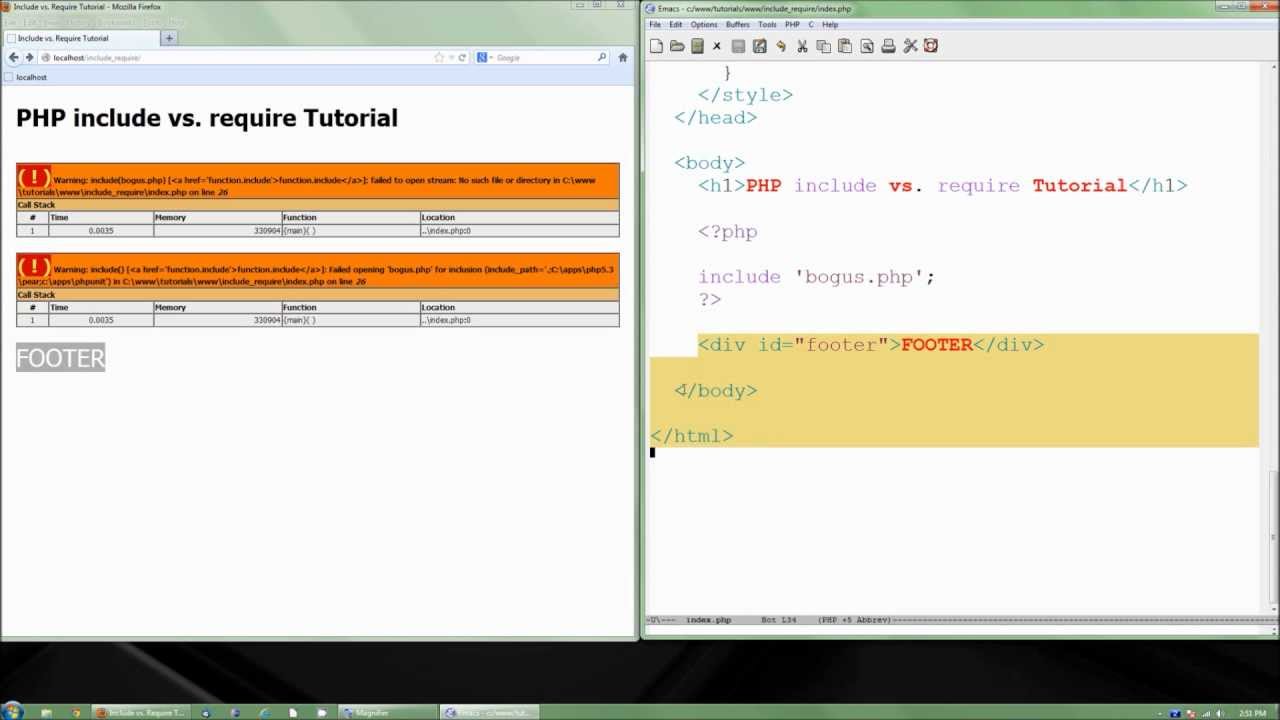 PHP Include vs Require Tutorial