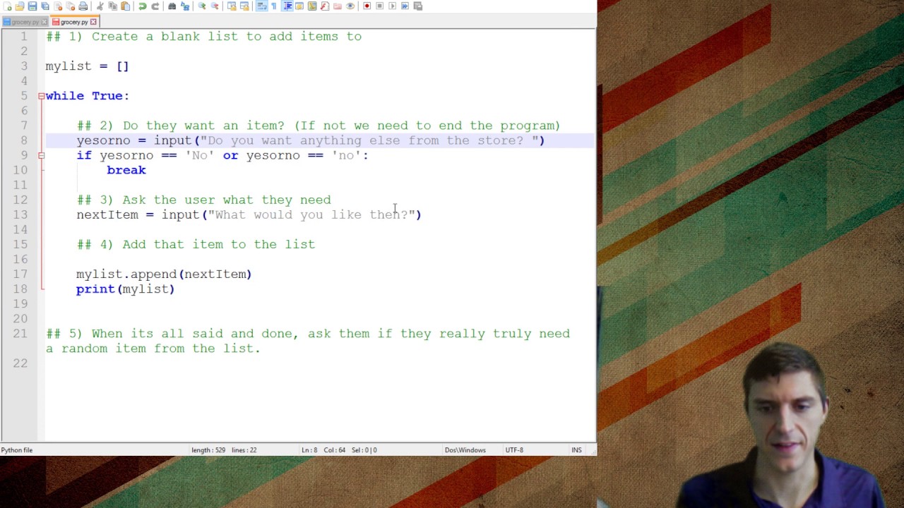 Learning Python Level 4.1: Shopping List