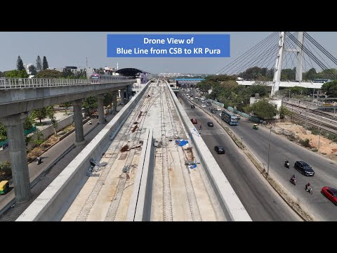 Blue Line (Namma Metro) ORR Metro Line - Drone View Latest status