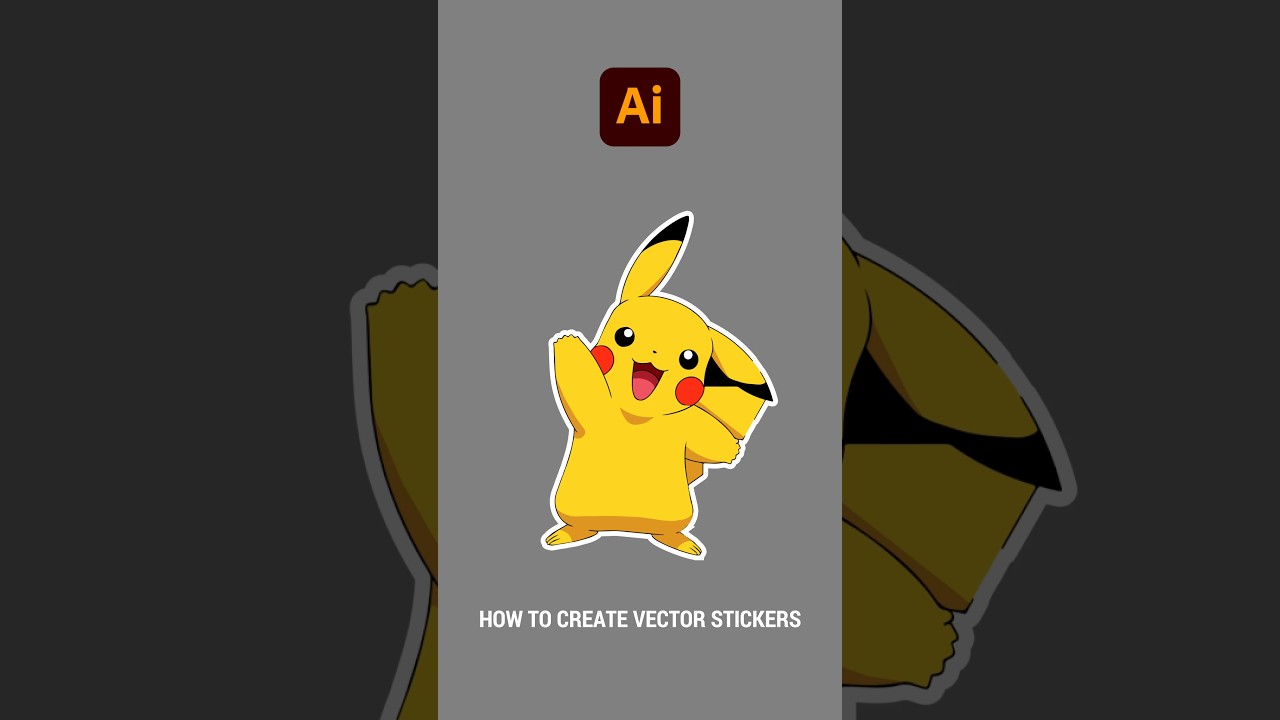 How to Convert Vector Shapes into Stickers #illustrator #tutorial video #adobeillustrator