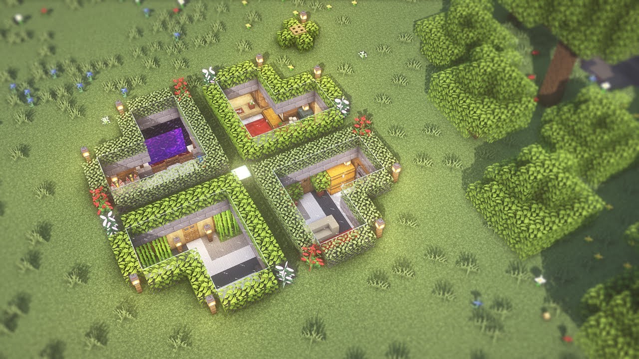 Minecraft: How To Build a Clover Underground House Tutorial(#24) | 마인 ...