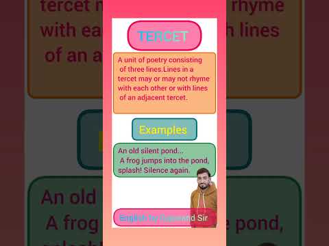 Tercet | What is Tercet | Tercet Definition | Tercet kya hota hai |