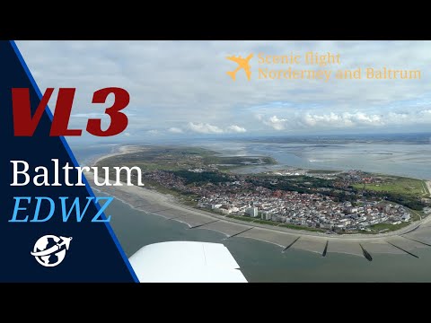 VL3 flight to Baltrum German Wadden Sea Island and scenic flight Norderney and Baltrum