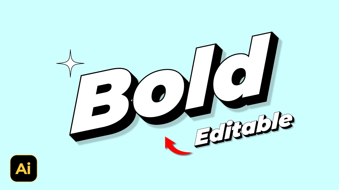 Simple 3D Editable Text Effect | Adobe Illustrator Tutorials