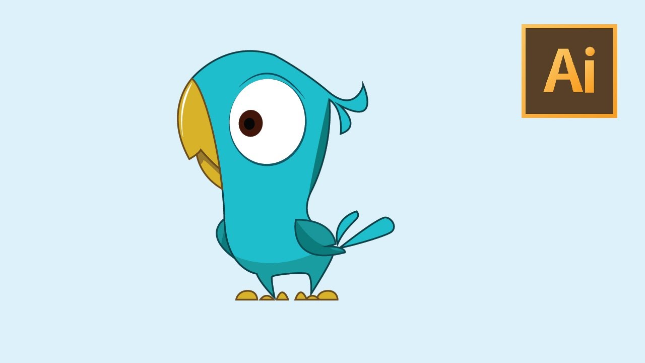 Adobe Illustrator Tutorial Bird Flat Design