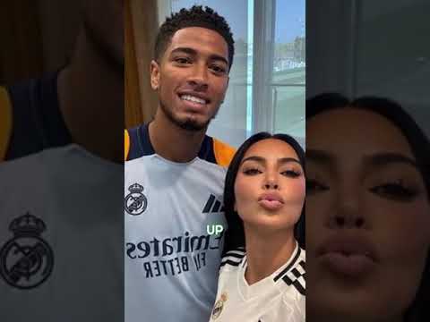 Bellingham poses for a selfie with Kim Kardashian #football #footballfans #footballleague