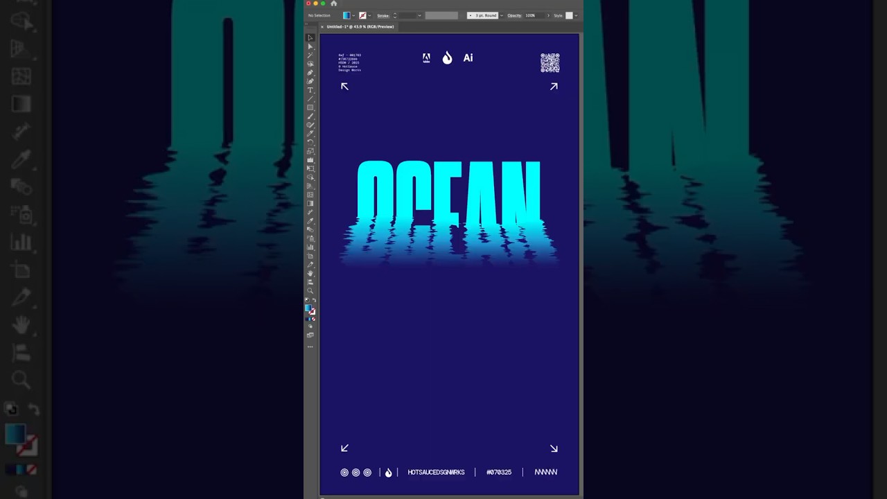 Ocean Ripple Text Effect in Adobe Illustrator. #branddesigner #graphicdesigner #bedifferentbydesign