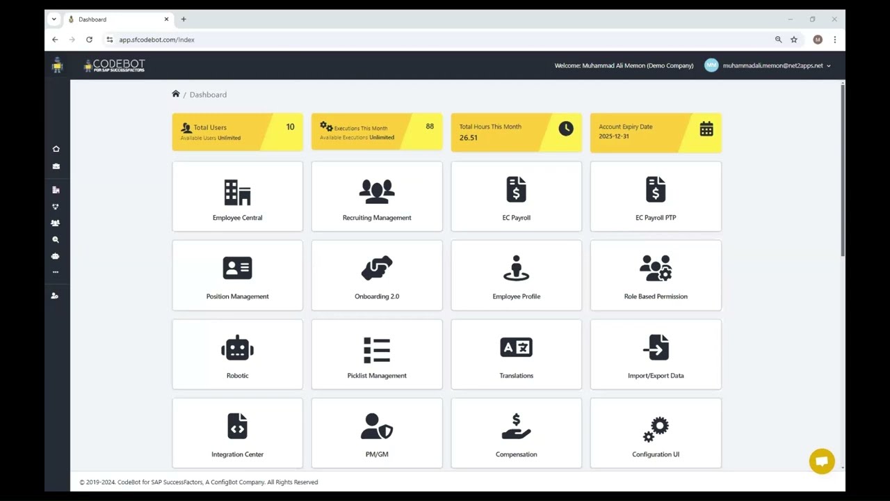 Import/Export Data - Business unit