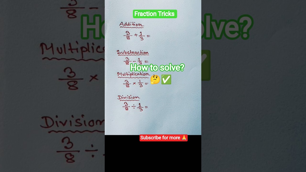 Fraction Tricks #maths #tricks #shorts