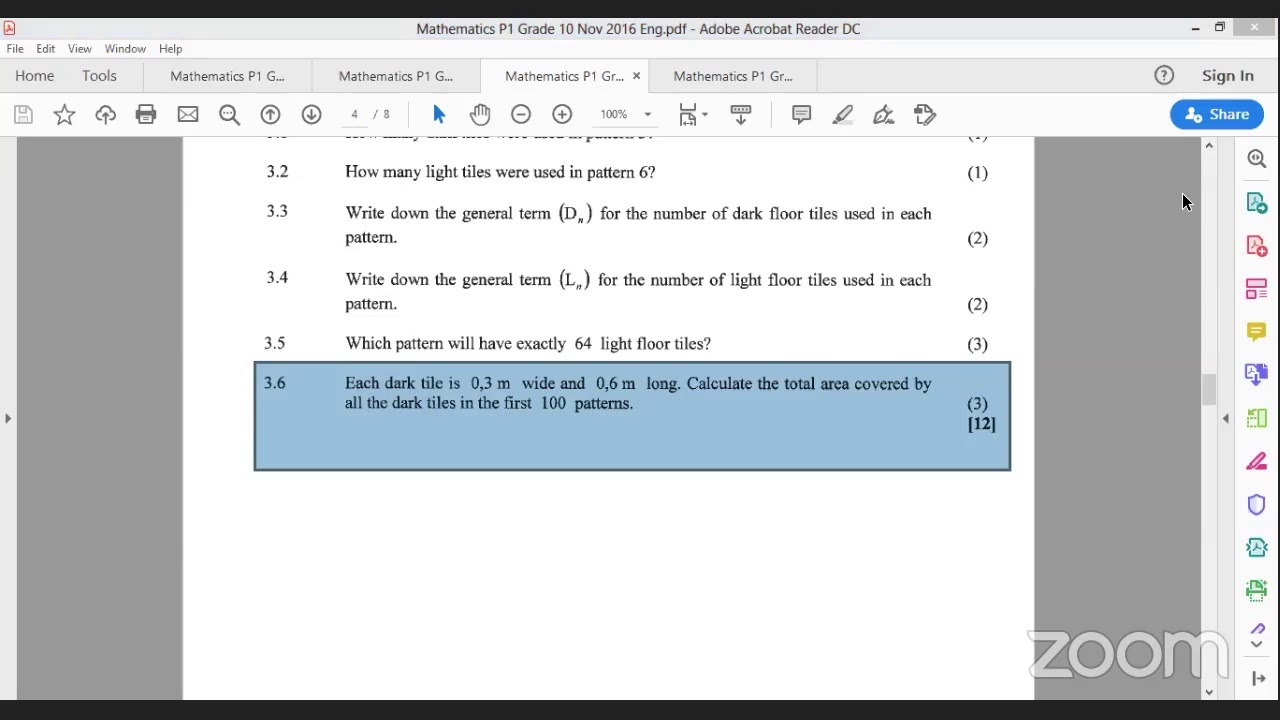 Grade 10 Math 15 May 2020 Number Patterns