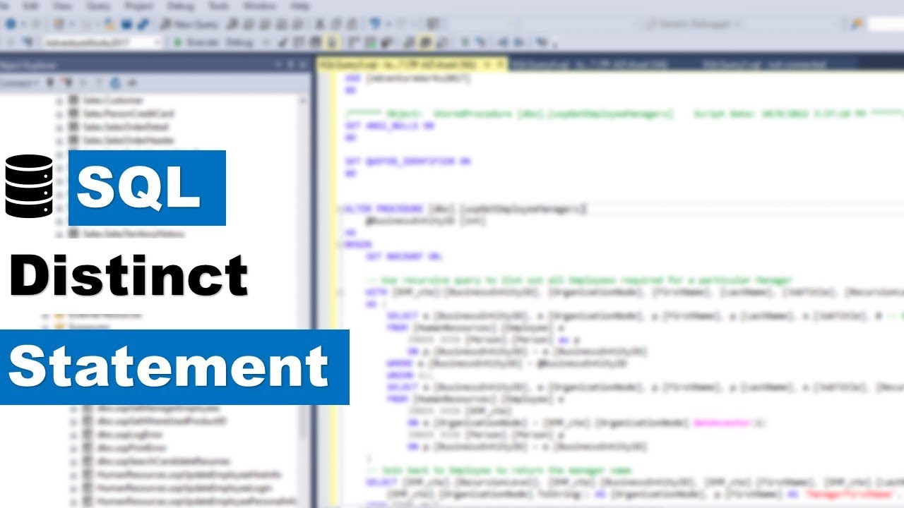 SQL DISTINCT STATEMENT | SQL TUTORIAL | BEGINNER SQL TUTORIAL | SQL DISTINCT MULTIPLE COLUMNS