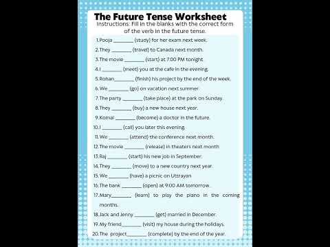 Quick Worksheet on Simple Future Tense | Practice Made Easy #learningenglishanytipsforbeginners