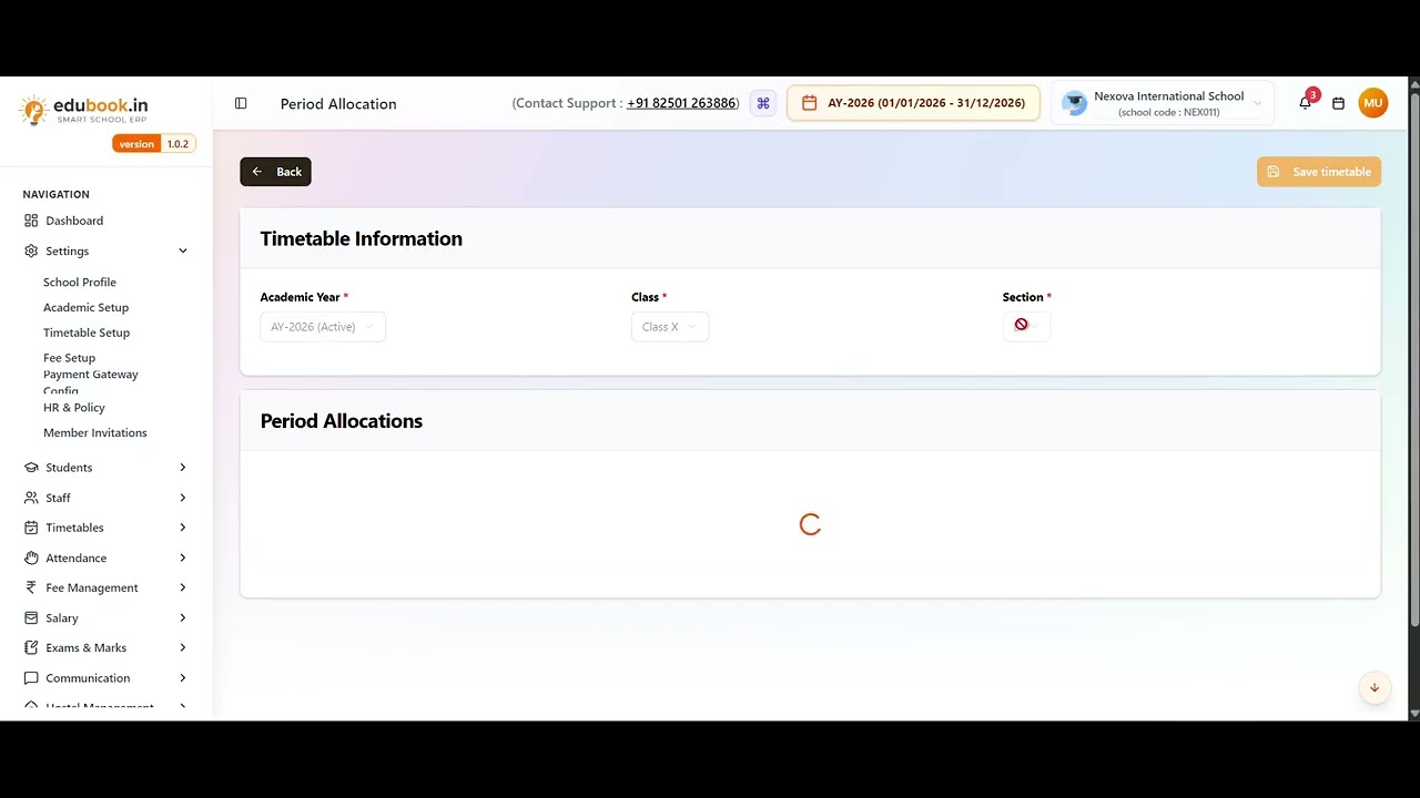 EduBook ERP – Timetable Module Complete Guide | Configuration, Setup & Management