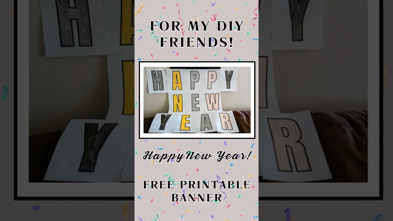 Free Happy New Year Printable Banner for My DIY Friends