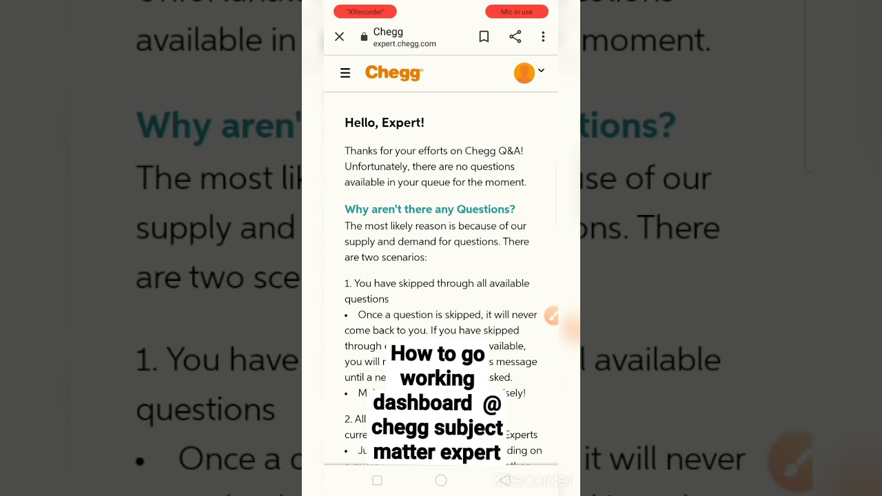 Chegg working dashboard#chegg# online earning