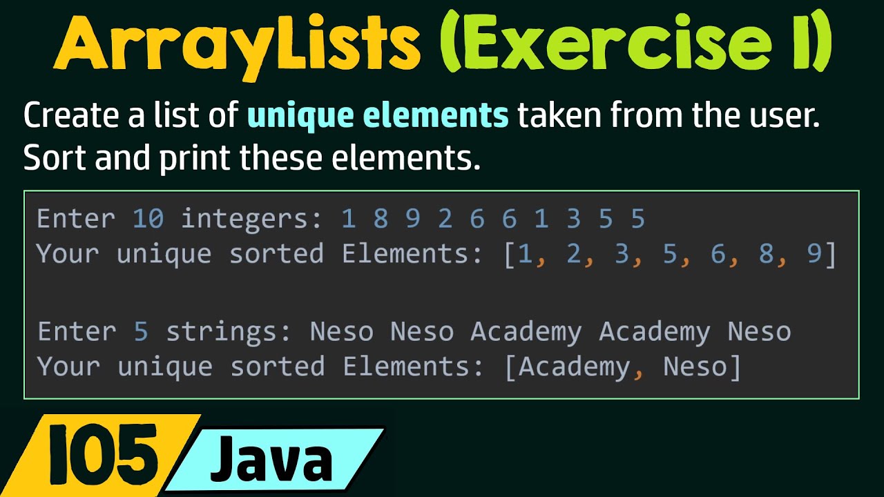 ArrayLists (Exercise 1)