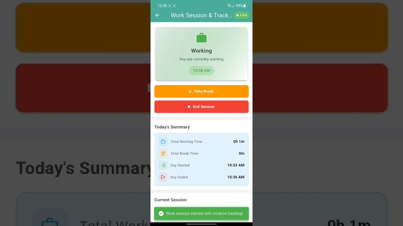 SaleSense App location tracking for Attendance