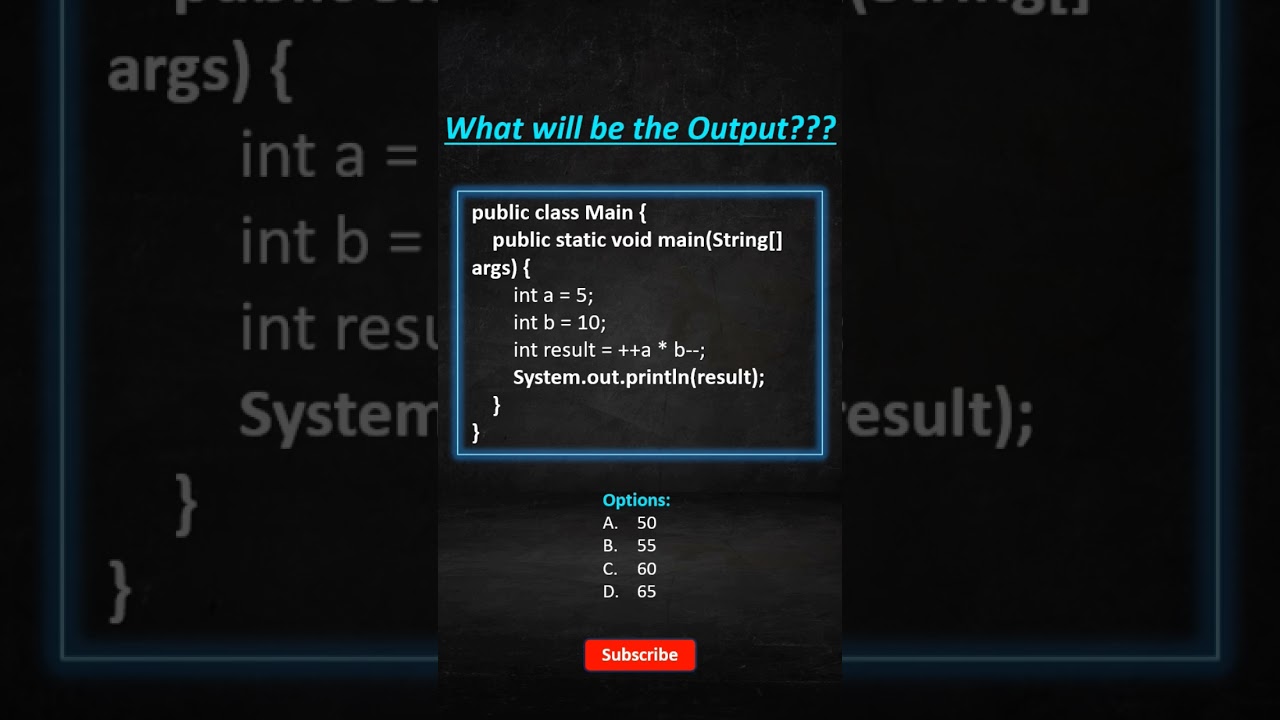JAVA QUIZ - 5 | Guess the program output? #coding #codelogic-tamil #javaprogramming