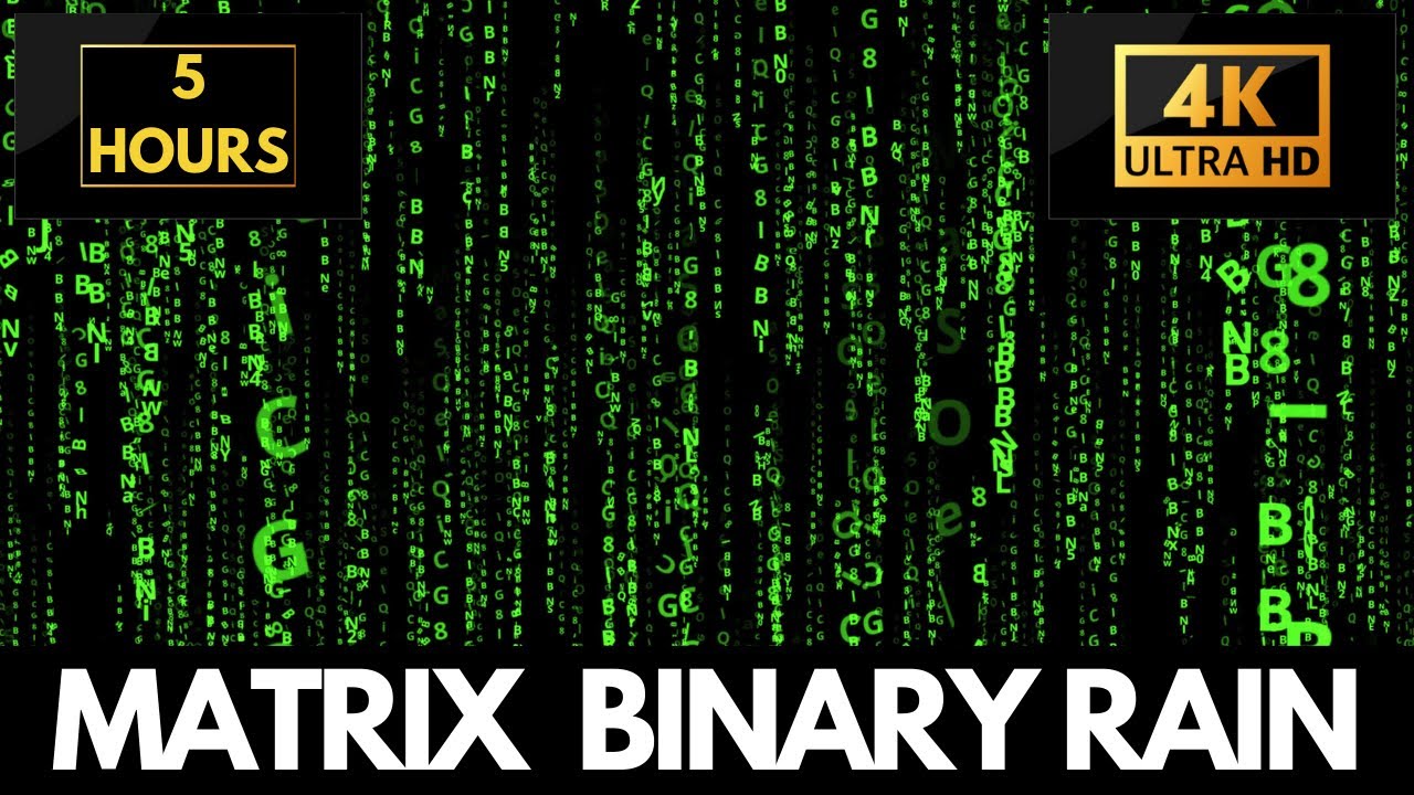 Matrix Binary Falling Rain Code Screensaver | 5 Hours Screensaver & Live Wallpaper HD! No Audio!