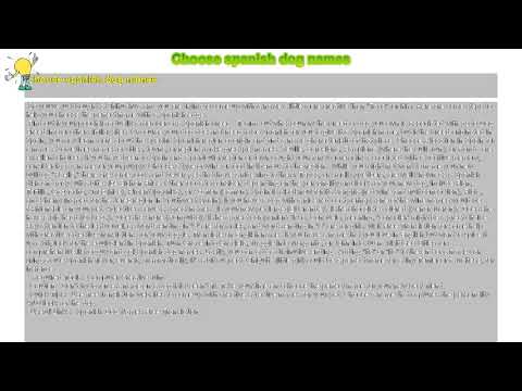 How to : Choose spanish dog names