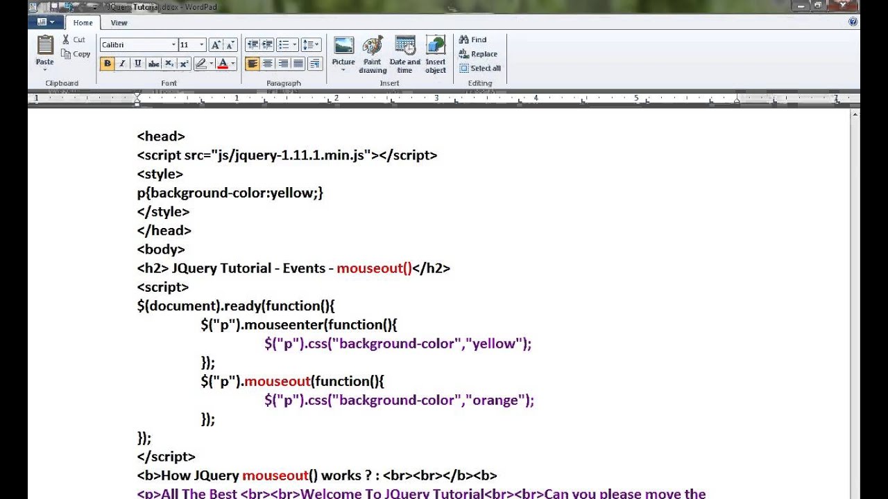 MOUSEOUT EVENT METHOD IN JQUERY   DEMO