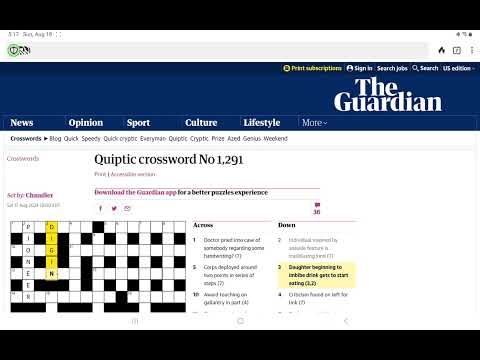 Guardian Quiptic Crossword (No. 1,291)