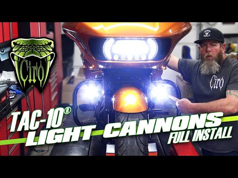 CIRO TAC-10 Light Cannons Install Road Glide @harleydavidson