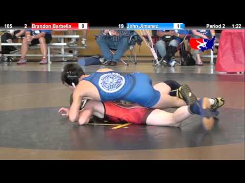2012 Schoolboy Nat. Duals  105: Brandon Barbella vs. John Jimanez