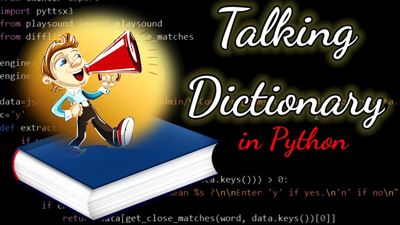 Make your own talking dictionary in python | Interactive Dictionary | Text to Speech Python Projects
