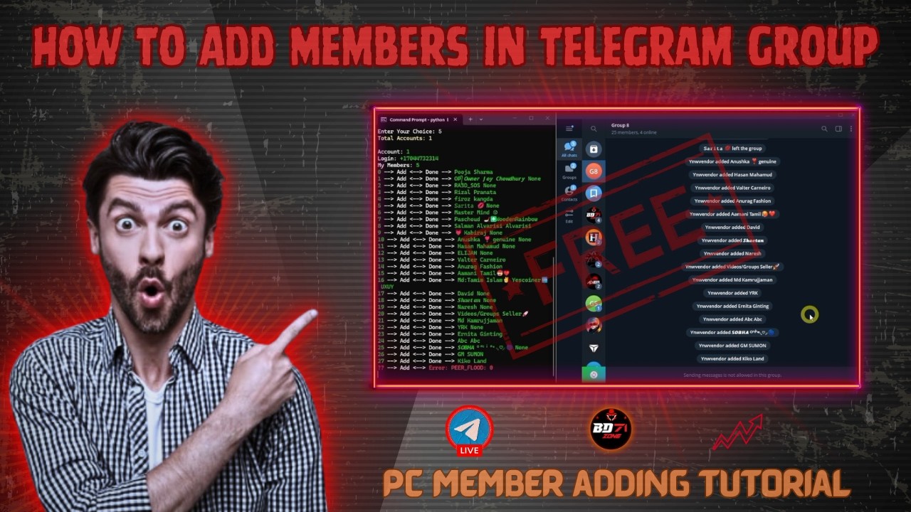 Telegram Free Member Adder Script For PC 2026 | Auto Add Members in Telegram Group (Windows/Mac) 🚀