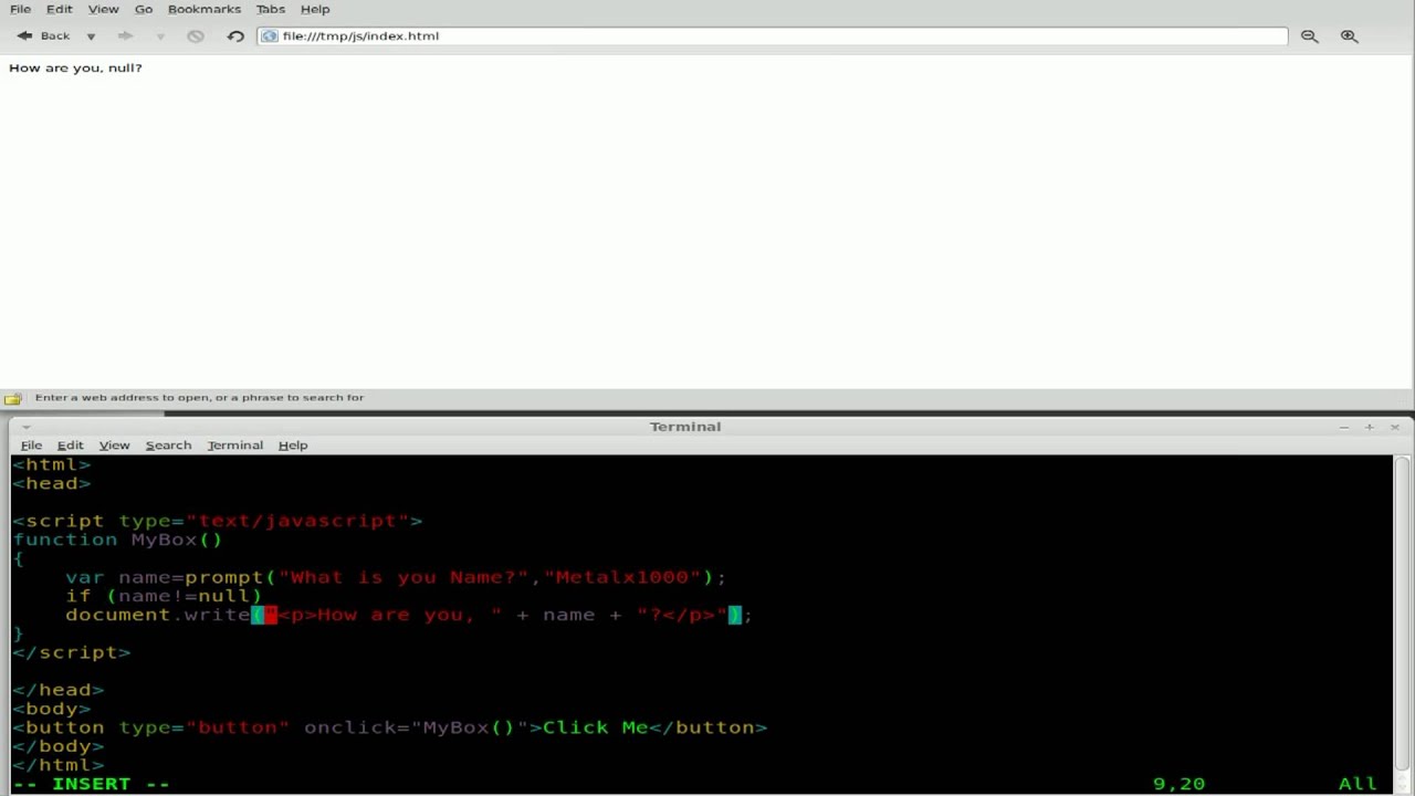 JavaScript Tutorial Part#11 IF Else Statments - For Linux Users