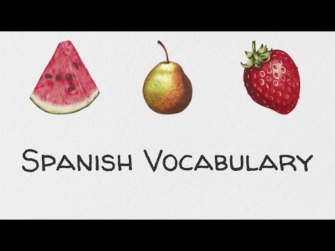 How to say "Watermelon, Pear, & Strawberry" in Spanish