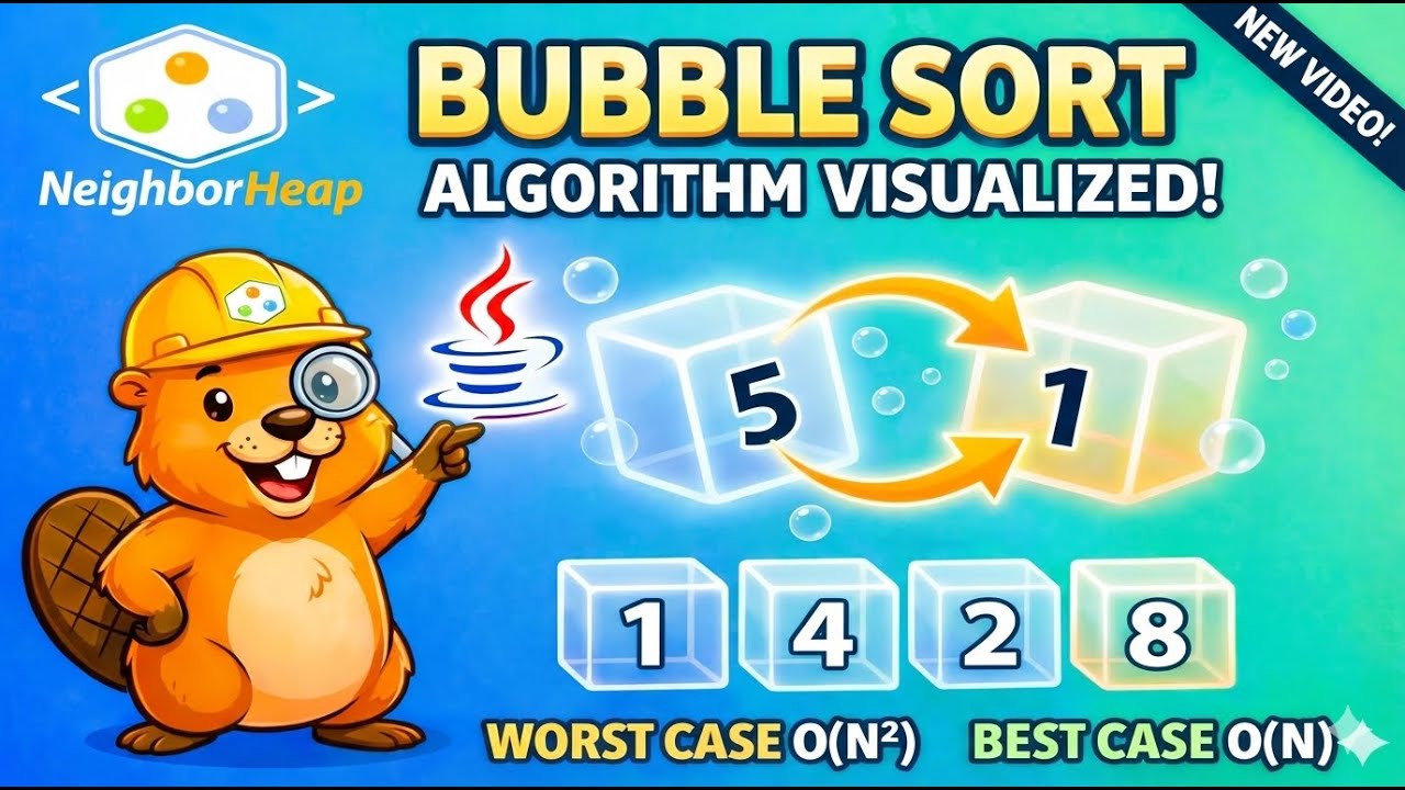 Bubble Sort Algorithm Explained Step by Step Visually | Java | NeighborHeap