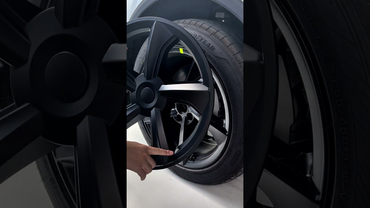 2025+ Tesla Model Y Juniper 19’’ Crossflow Wheel Cover Replacement | OEM-Style Black Rim Protectors