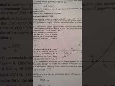Topic: Bisection(Bolzano) Method || Book: Numerical Analysis || Class:B.sc.6th Semester