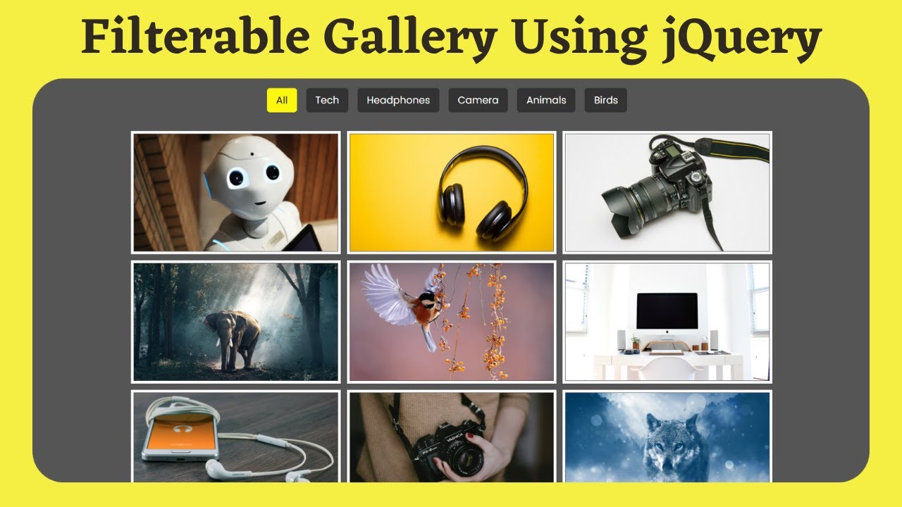 Responsive Filterable Image Gallery using HTML, CSS and jQuery | Portfolio Filter Gallery