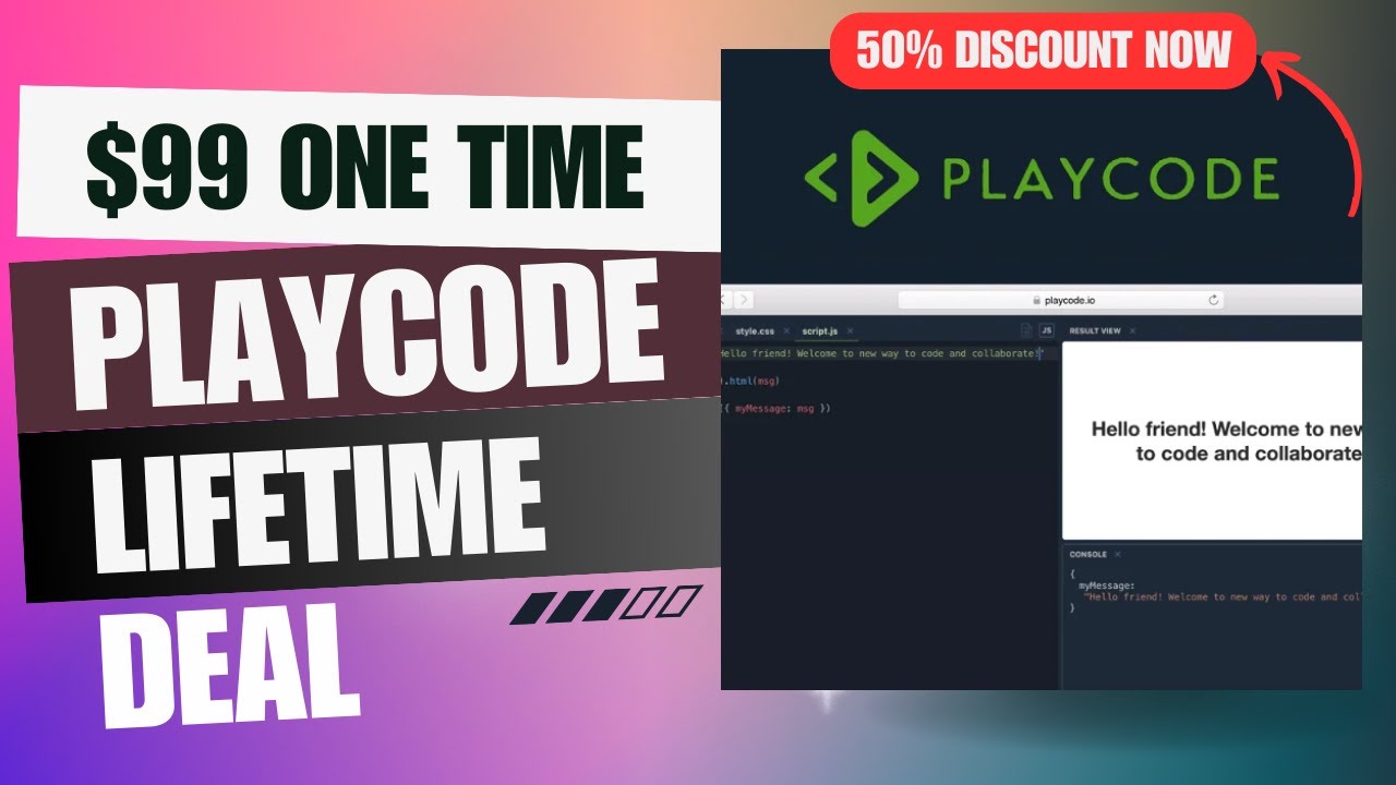 Playcode Javascript Playground Lifetime Deal |  The Ultimate JavaScript Playground! 🔥 $69 Deal | 86%
