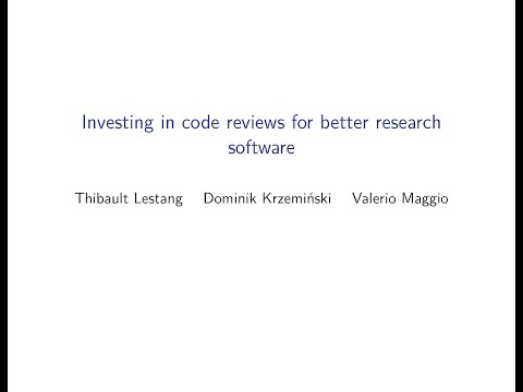 IDEAS-ECP Webinar: Investing in Code Reviews for Better Research Software