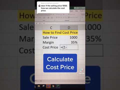 How to find cost price in excel