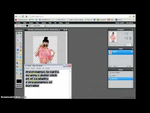 Como hacer una imagen png( fondo transparente) en pixlr