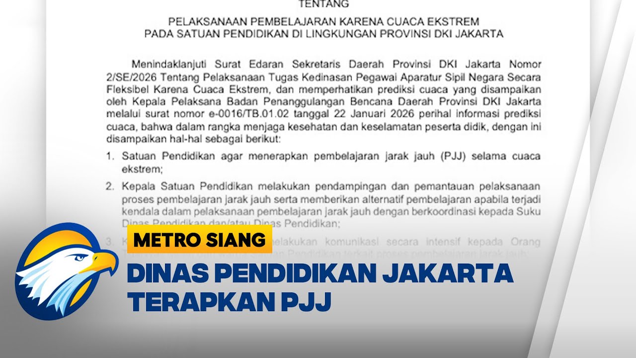 Dinas Pendidikan DKI Jakarta Terapkan Pembelajaran Jarak Jauh - [Metro Siang]