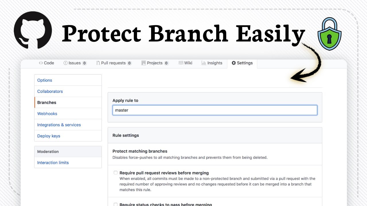how to enable branch protection from GitHub